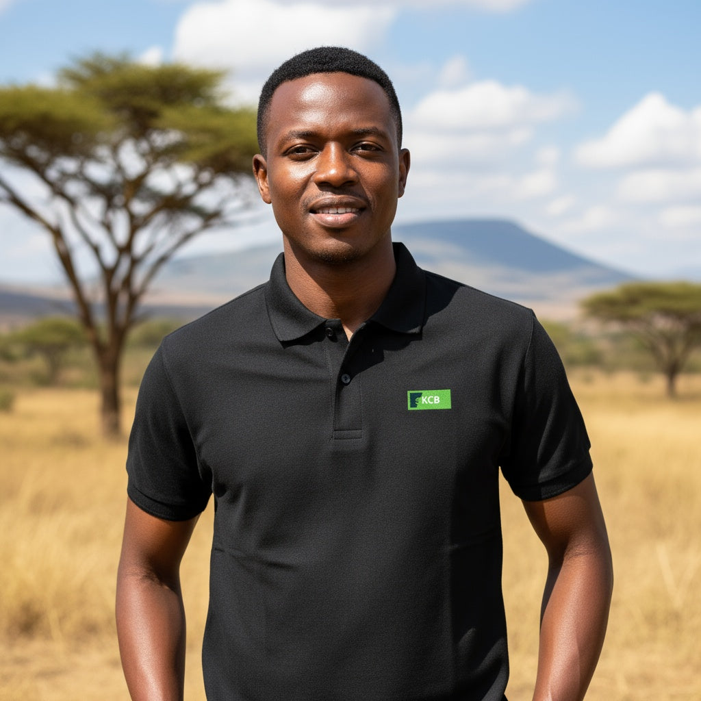Classic KCB Branded Cotton Polo Shirt - Black – Purpink KCB Gift Shop